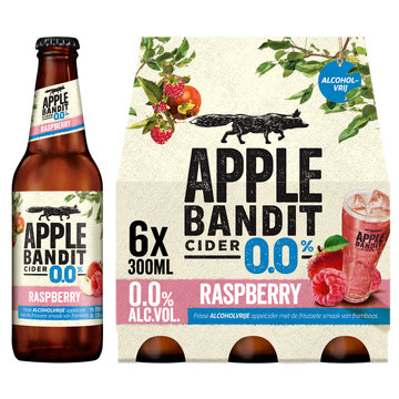 Apple Bandit - Raspberry 0.0% Cider - Fles - 6 x 300ML bestellen ...