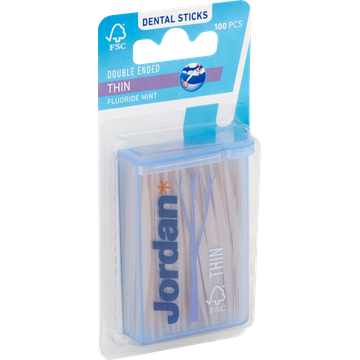Jordan Dental Sticks Thin Fluoride Mint 100 Stuks bestellen ...