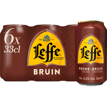 Leffe - Bruin Belgisch Abdijbier - Blik - 6 x 330ML bestellen? - Bier ...