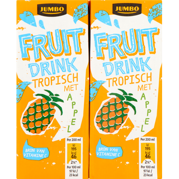 Jumbo Fruitdrink Tropisch met Appel 10 x 200ml bestellen? - Frisdrank ...