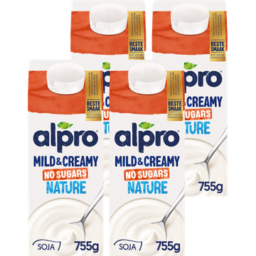 Alpro Mild & Creamy Zonder Suikers Variatie Op Yoghurt 4 x 755g ...
