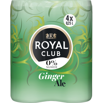 Royal Club - Zero Sugar - Ginger Ale - Blik - 4 x 250ml bestellen ...